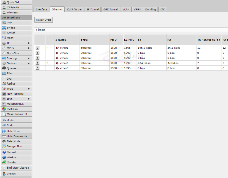 MikroTik แก้ไขชื่อ Ethernet Port – KnowledgeCNX
